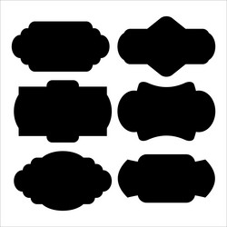 Set of label shapes silhouettes Royalty Free Vector Image