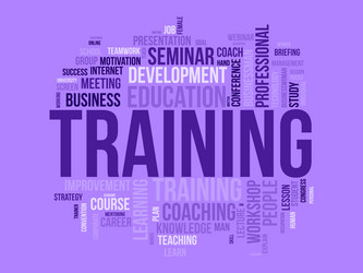 Word cloud background concept for training Vector Image