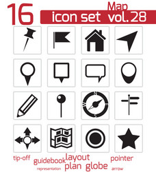 Black map icons set Royalty Free Vector Image - VectorStock
