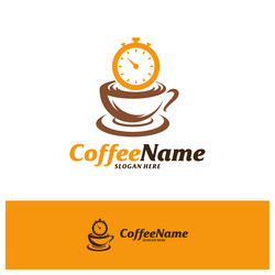 Coffee time logo design template Royalty Free Vector Image