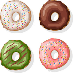 Donut set on a white background donuts Royalty Free Vector