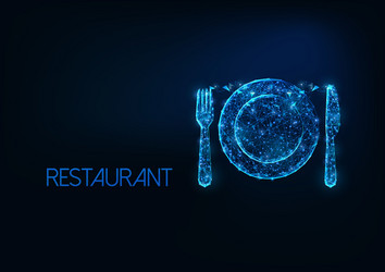 Futuristic restaurant menu application concept Vector Image