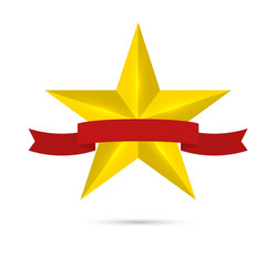 Golden shiny glossy star Royalty Free Vector Image