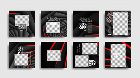 Modern square edited promotional banners Vector Image