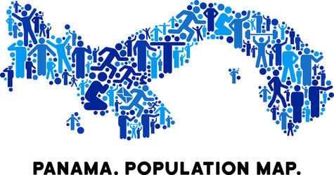 Panama map population demographics Royalty Free Vector Image