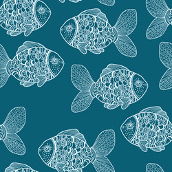 Seamless fish background Royalty Free Vector Image