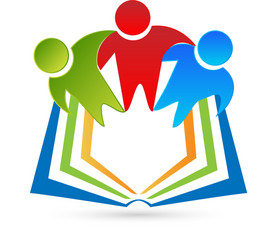 Playful book open logo templateprint Royalty Free Vector