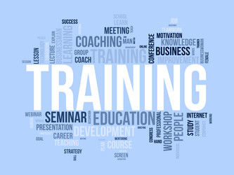 Word cloud background concept for training Vector Image