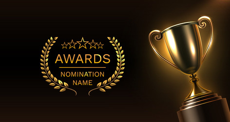 Award ceremony nomination name podium golden Vector Image