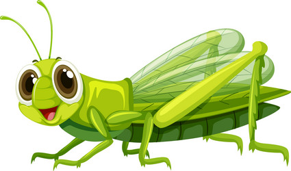 Happy grasshopper cartoon waving hand Royalty Free Vector