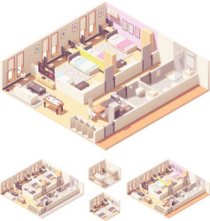 Student dormitory room infographics Royalty Free Vector