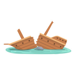 Ship wreck icon cartoon old shipwreck Royalty Free Vector
