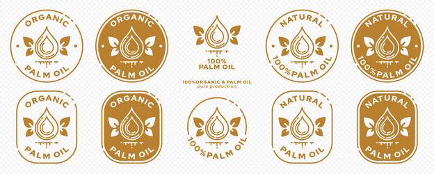 Palm oil stamp package Royalty Free Vector Image