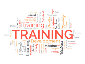 Word cloud background concept for training Vector Image