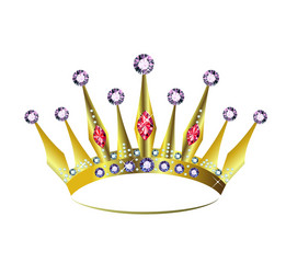 Crown with gem and sharp spires in gothic style Vector Image