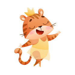 Cute furry squirrel dancing ballet wearing skirt Vector Image