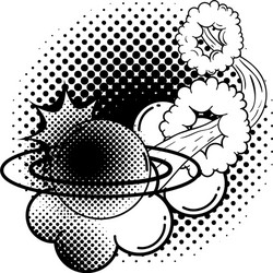 Saturn planet pop art icon Royalty Free Vector Image