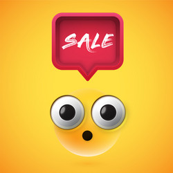 High detailed wondering smiley with a 3d speech Vector Image