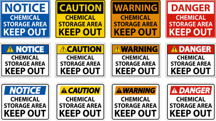 Label chemical storage area keep out sign Vector Image