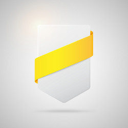 Paper badge with yellow silk ribbon Royalty Free Vector