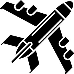 Airplane flight black icon sign Royalty Free Vector Image