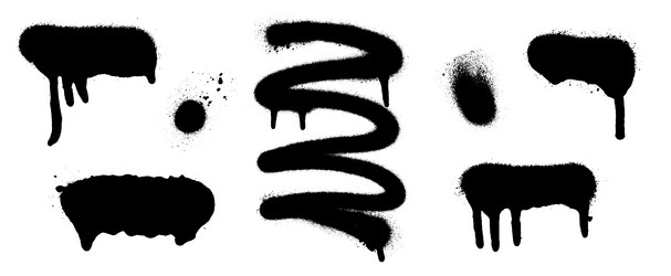 Graffiti spray banner set paint Royalty Free Vector Image