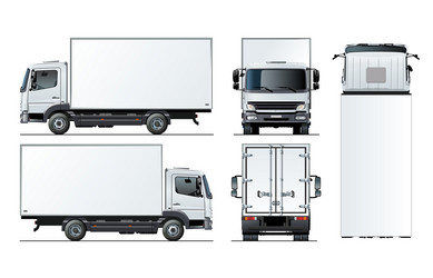 Semi truck template isolated on white Royalty Free Vector