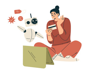 Artificial intelligence with woman character Vector Image