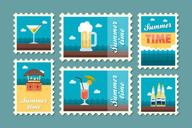 Beach watermark stamp Royalty Free Vector Image