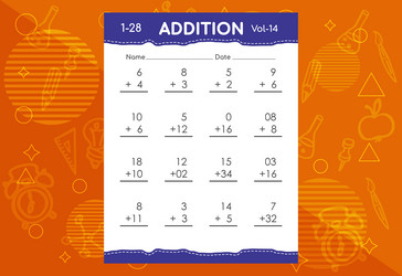 Basic math addition for kids an educational Vector Image