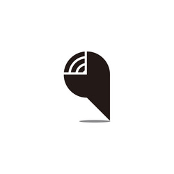 Letter q radiate signal logo Royalty Free Vector Image