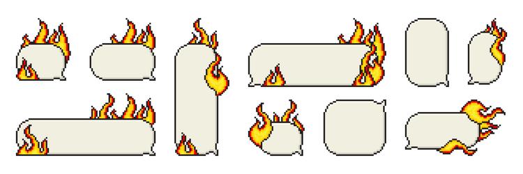 Pixel art dialogue box acronym word Royalty Free Vector