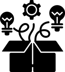 Thinking outside box rgb color icon Royalty Free Vector