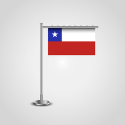Chile flag pole Royalty Free Vector Image - VectorStock