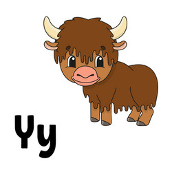 Cartoon happy yak Royalty Free Vector Image - VectorStock