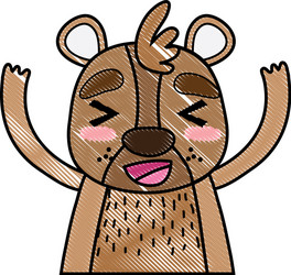 Cute and glad bear wild animal Royalty Free Vector Image