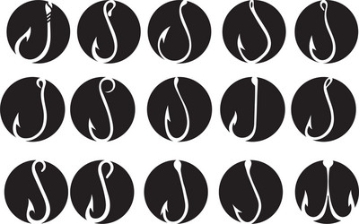 Infinity hook symbol and logo Royalty Free Vector Image