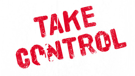 Take control rubber stamp Royalty Free Vector Image