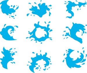 Water pool with blue splashes Royalty Free Vector Image