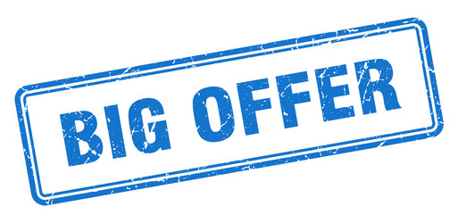 Limited offer blue square grunge stamp on white Vector Image