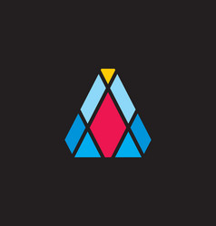 Abstract triangle technology color prism logo Vector Image