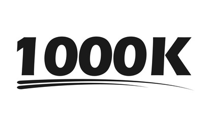 Congratulation number lettering 1k celebrate Vector Image