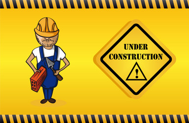 Construction worker with under icons Royalty Free Vector