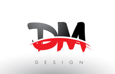 Dk d k brush logo letters with red and black Vector Image