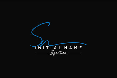 Initial sn signature logo template hand drawn Vector Image
