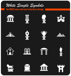 Monuments icon set Royalty Free Vector Image - VectorStock