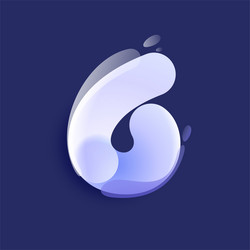 6 logo environment friendly number six 3d Vector Image