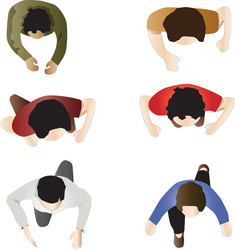 People standing top view set 9 Royalty Free Vector Image