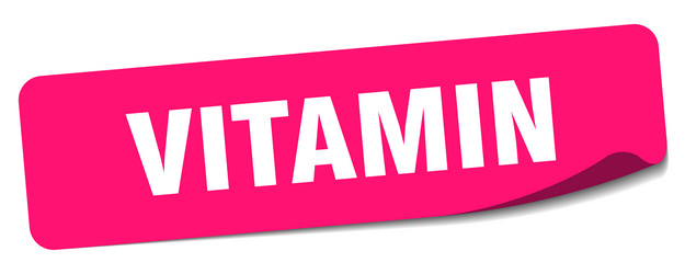 Vitamin sticker vitamin label Royalty Free Vector Image