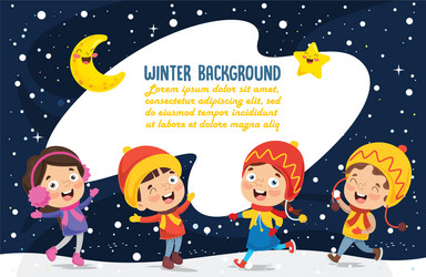 Winter kids Royalty Free Vector Image - VectorStock